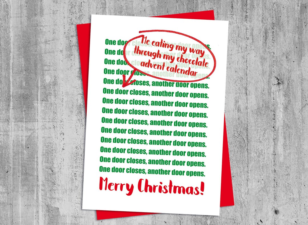 Funny Christmas Card - Chocolate Advent Calendar - Etsy