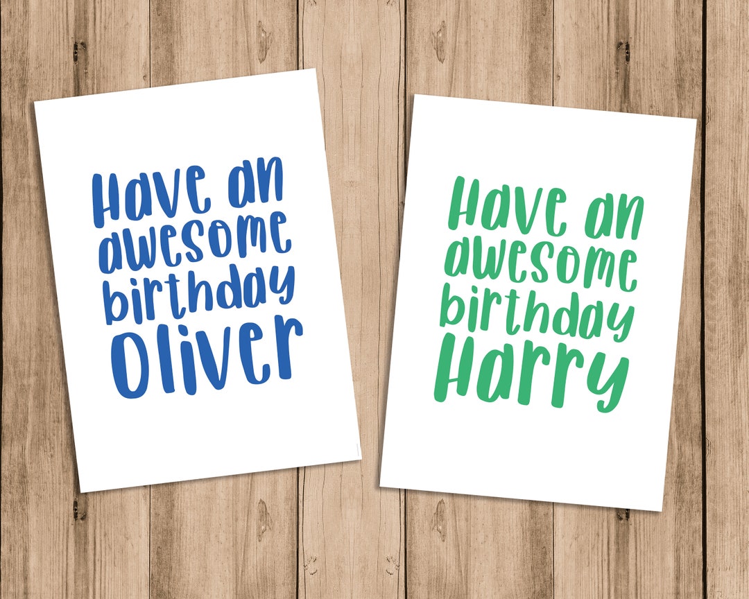 Personalised Birthday Card. Have an Awesome Birthday. - Etsy