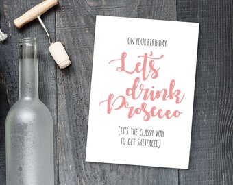 Prosecco Greeting Card Start the Day With Tea End It With - Etsy