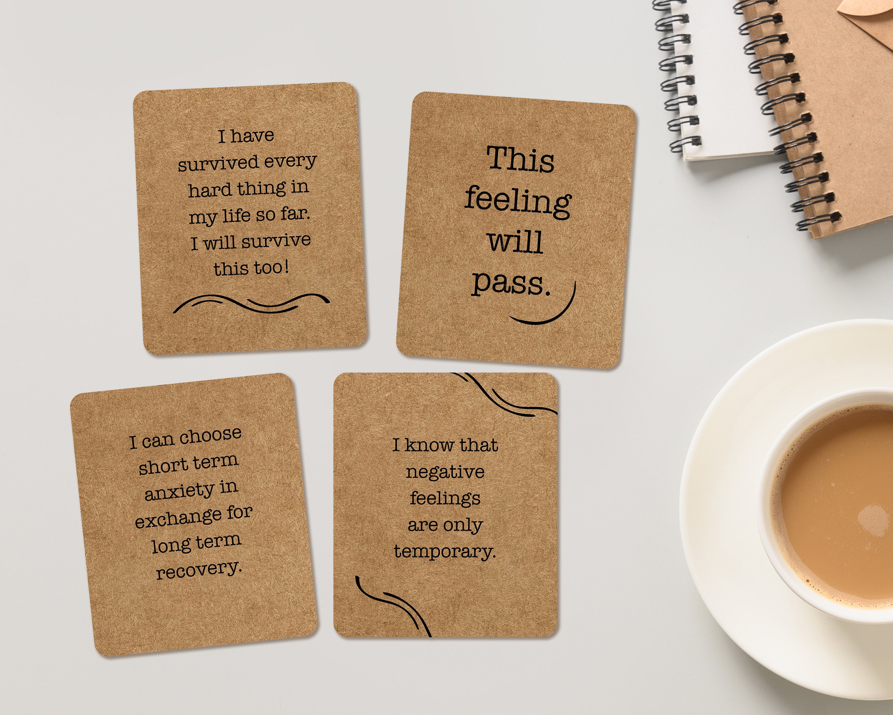 30 Kraft Affirmation Cards for OCD, Mental Health Gift, Positive ...