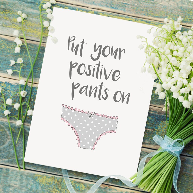 Put Your Positive Pants on Cute Greetings Card - Etsy UK