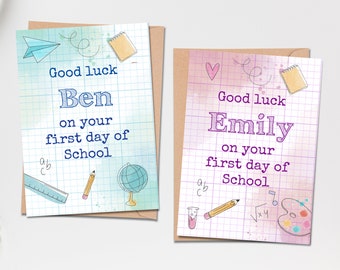 Personalised First Day at School Card 1st Day at School Card Boys First ...