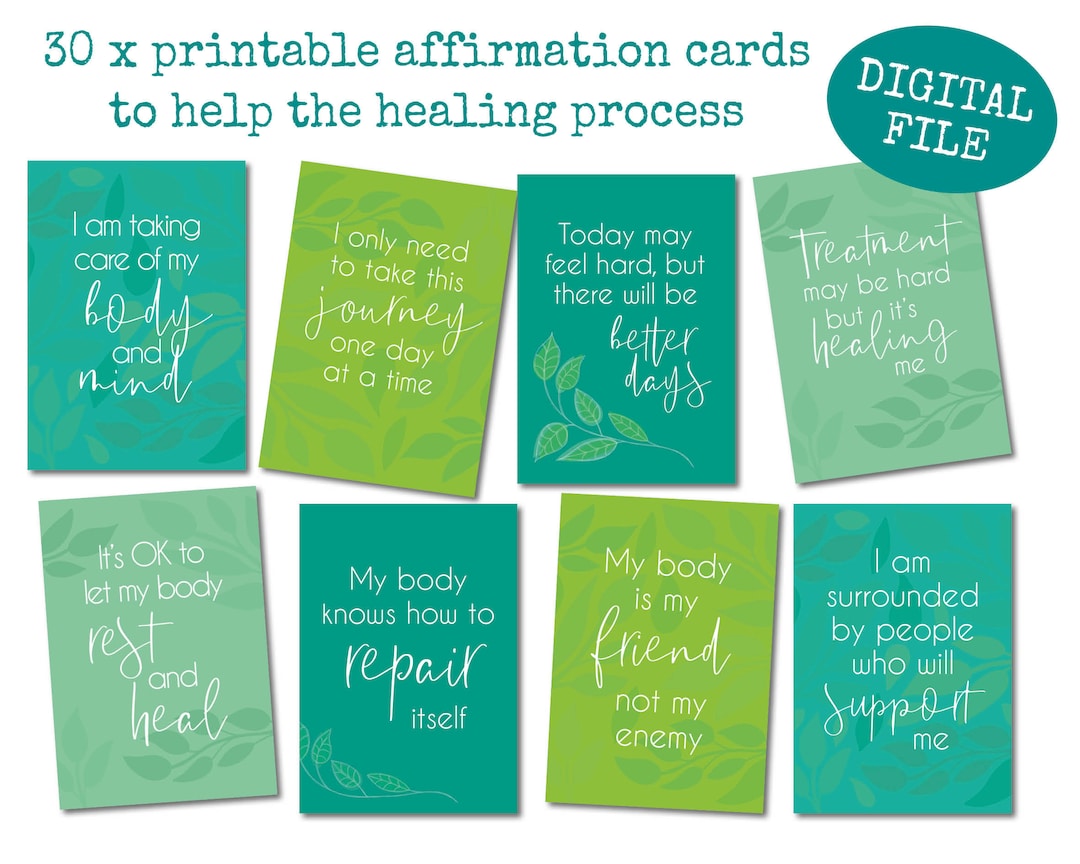 Digital File of 30 Healing Affirmation Cards - Etsy