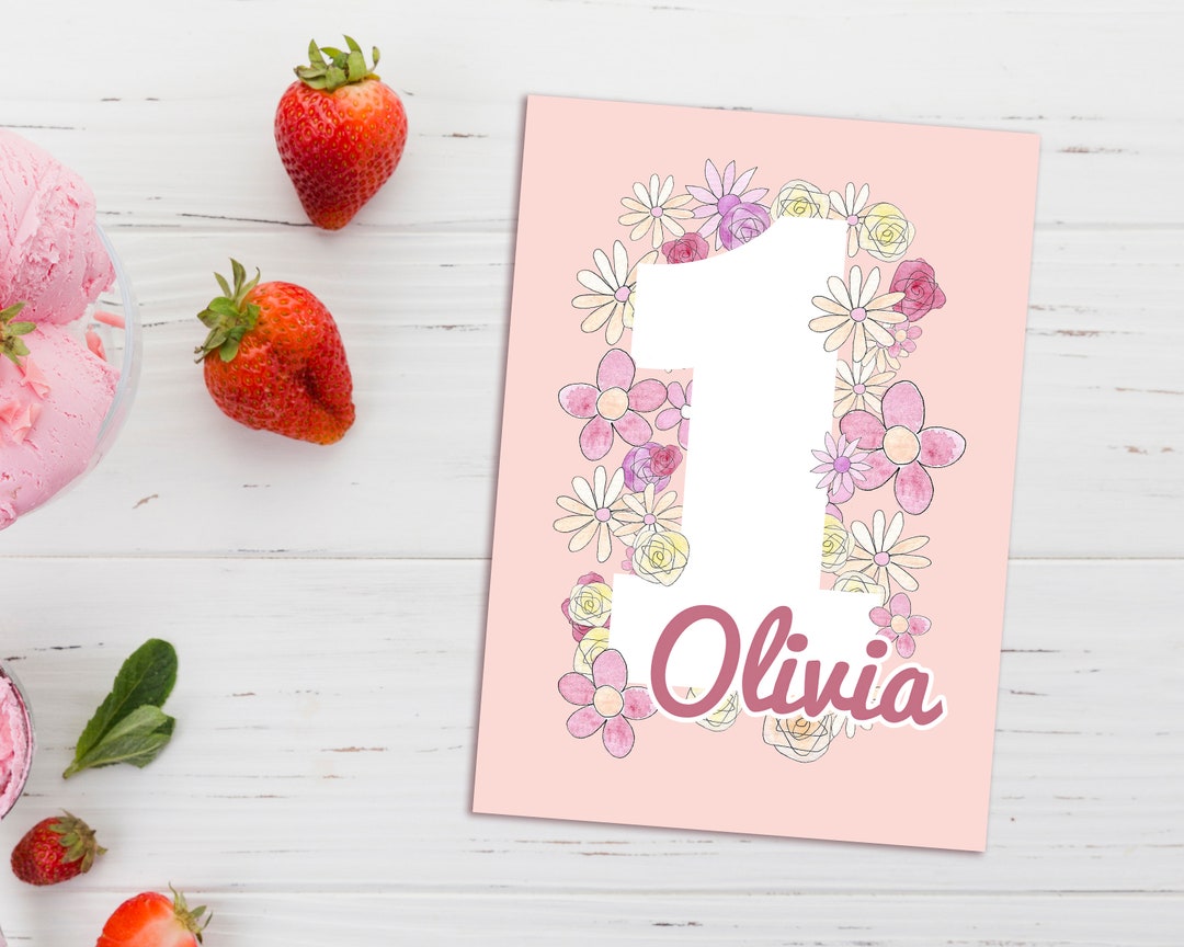 Personalised First Birthday Card - Girl 1st Birthday - Etsy