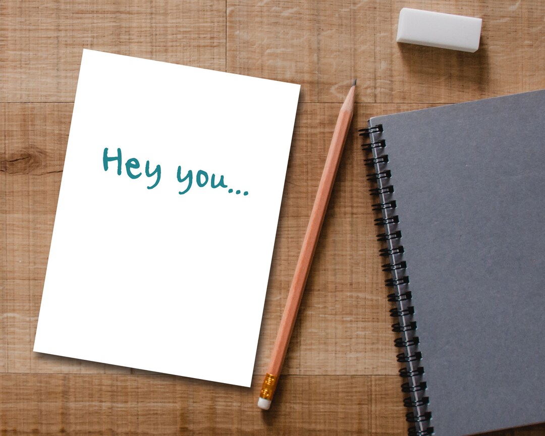 Hey You Greetings Card - Just to Say Hello - Etsy