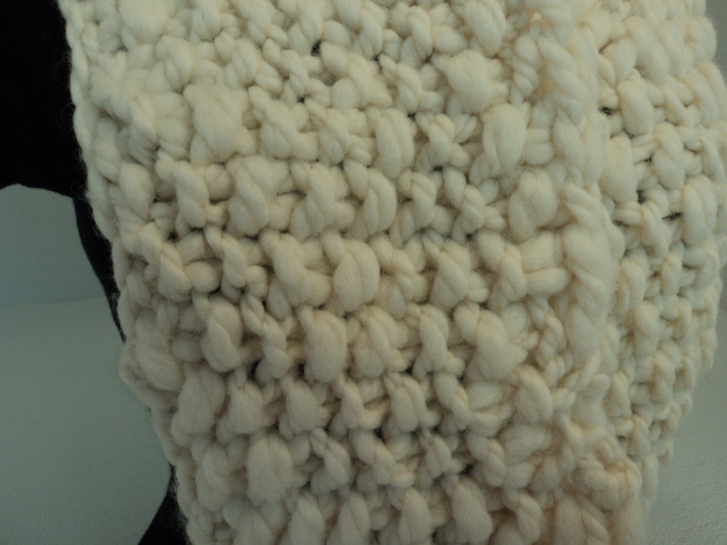 Handcrafted Wrap Cowl Cream Textured 100% Merino Wool Female Adult - Etsy