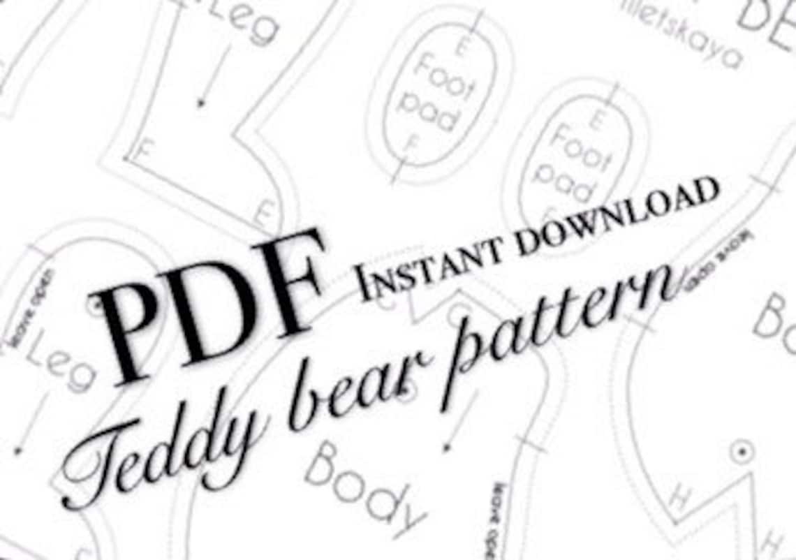 PDF Teddy Bear Pattern Jointed Teddy Bear Pattern Sewing - Etsy