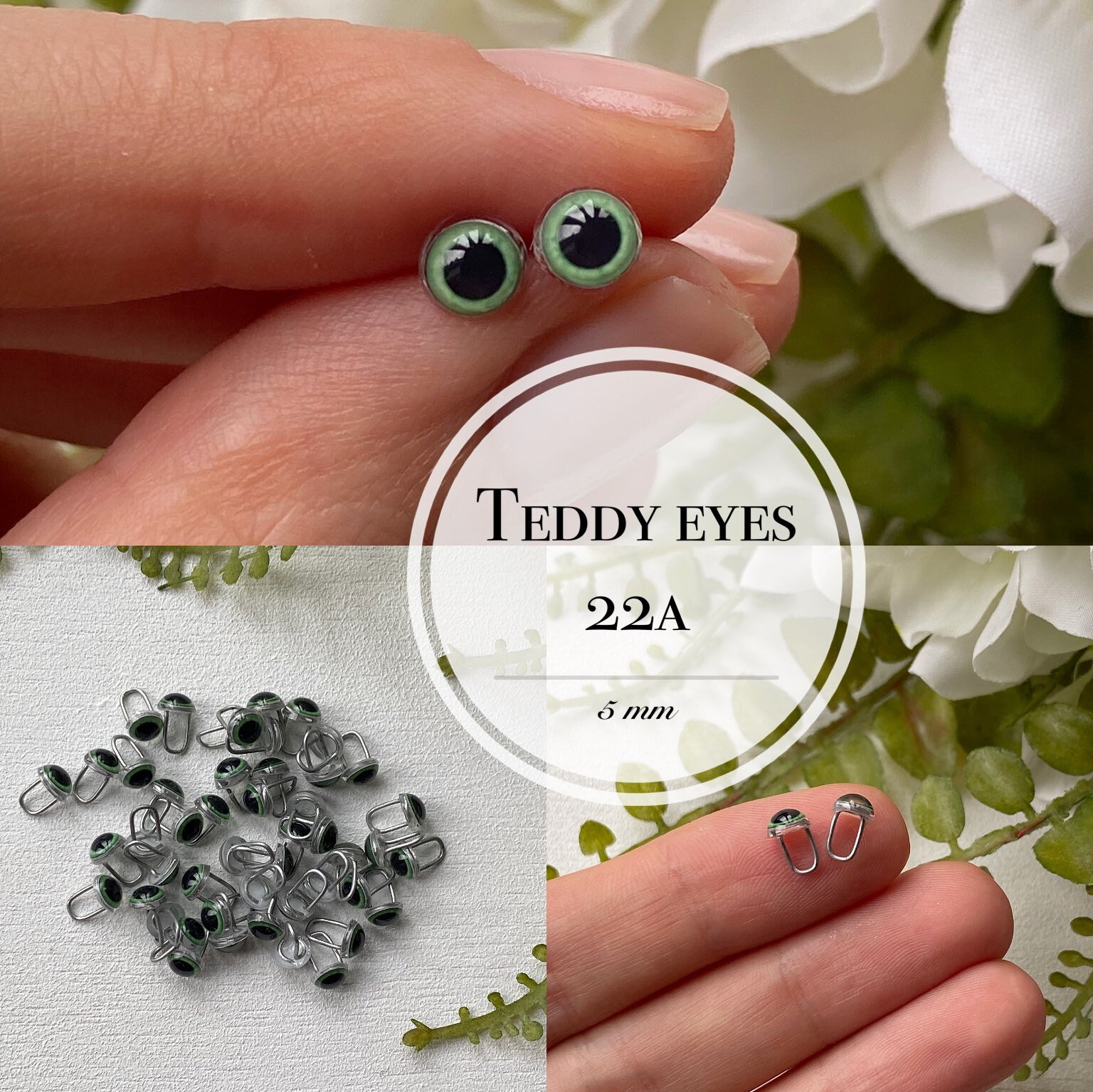 NEW Teddy Bear Eyes 5 Mm / Eyes With Loop /eyes for Dolls and - Etsy UK