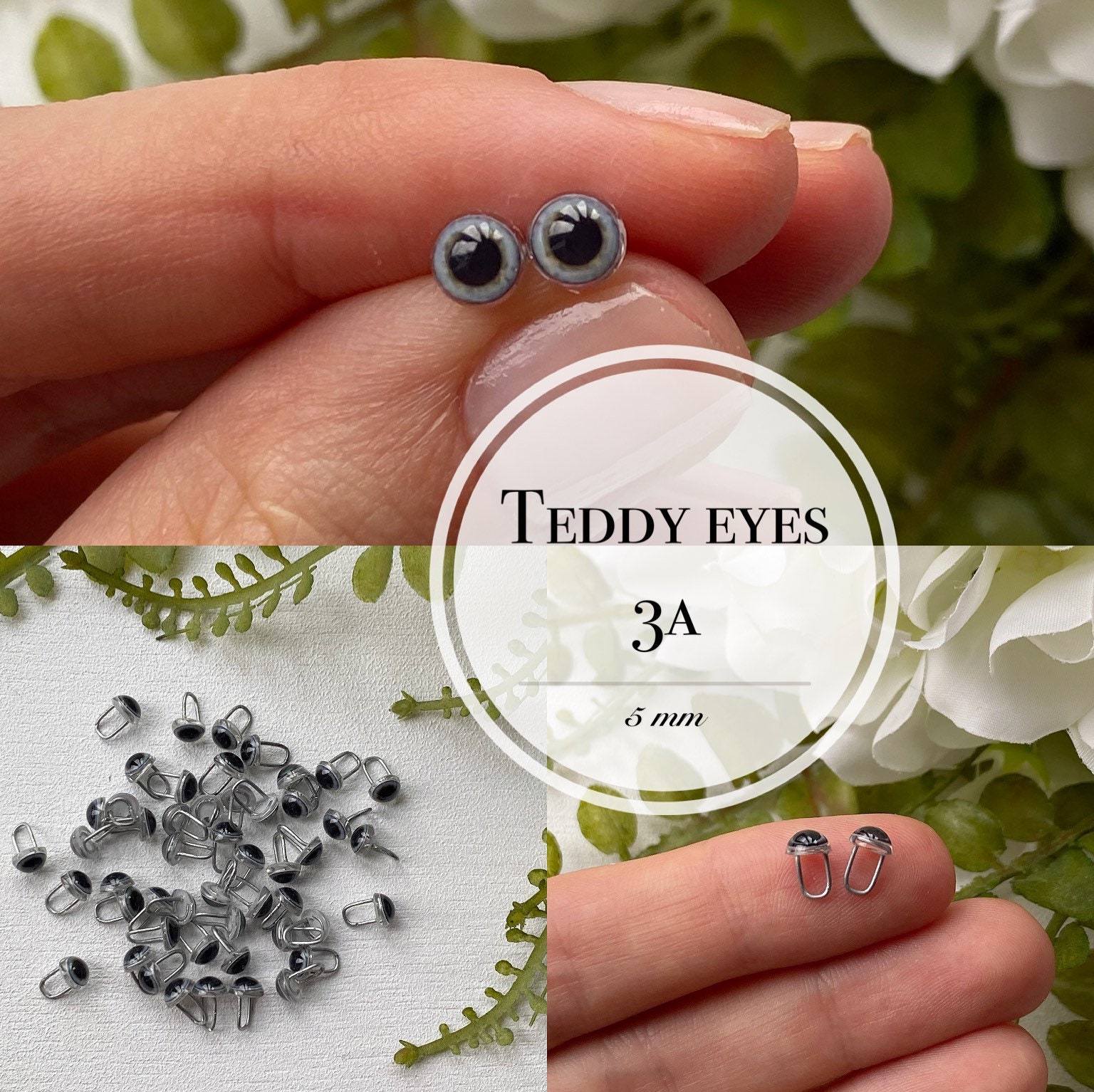 NEW Teddy Bear Eyes 5 Mm / Eyes With Loop /eyes for Dolls and - Etsy UK