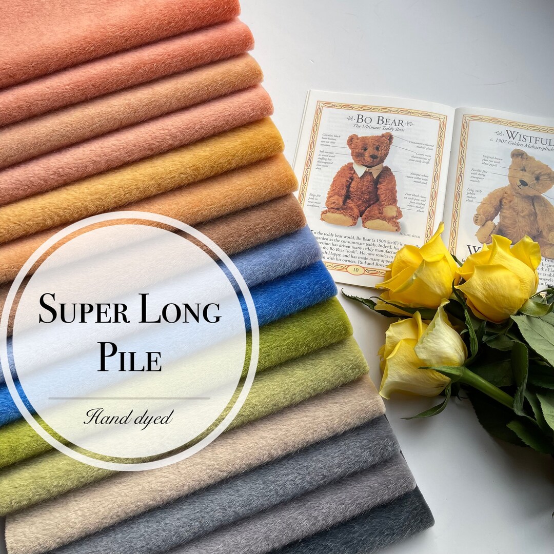 NEW! Super Long Pile Bear Fabric Hand Dyed, Miniature Fabric for Teddy ...