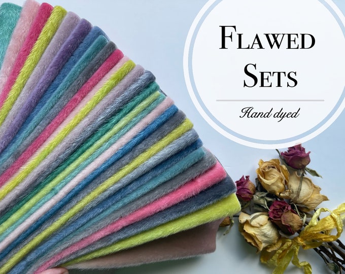 FLAWED Super Long Pile Bear Fabric Hand Dyed, Miniature Fabric for ...