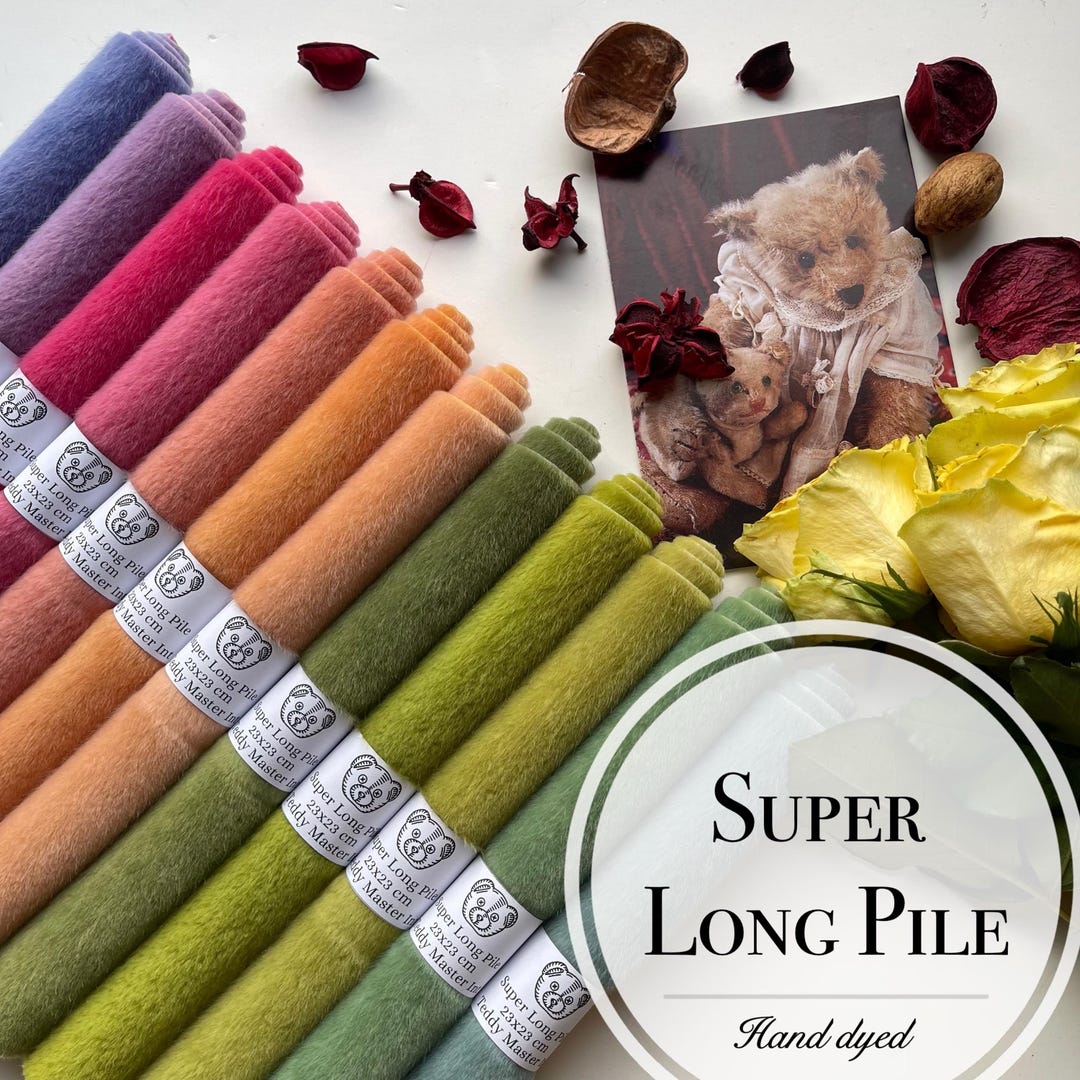 NEW! Super Long Pile Bear Fabric Hand Dyed, Miniature Fabric for Teddy ...