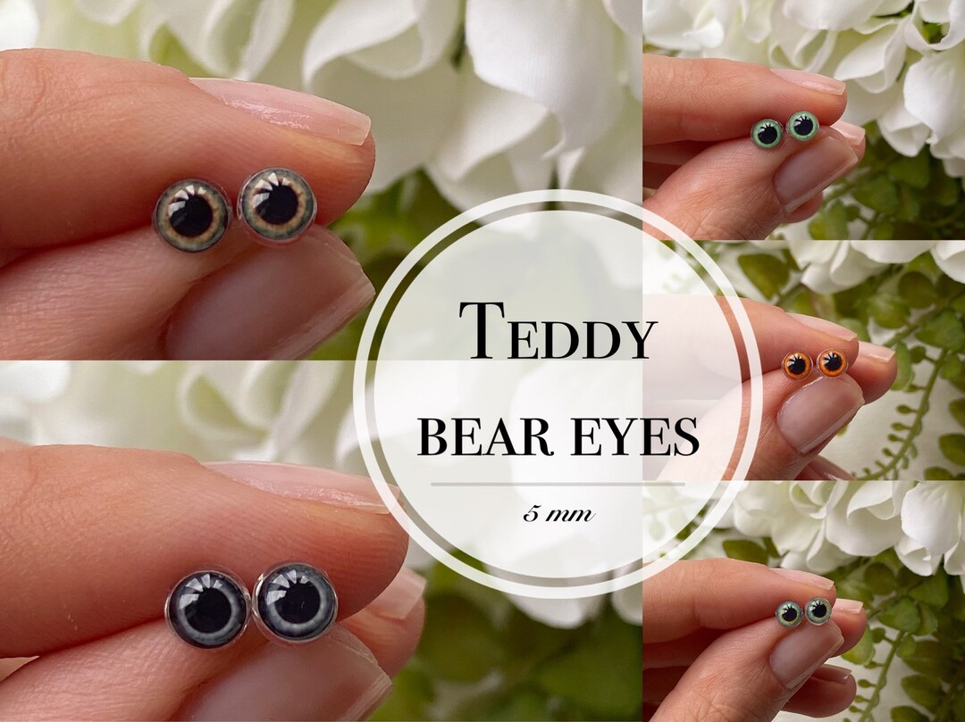 NEW! Teddy Bear Eyes 5 Mm / Eyes With Loop /eyes for Dolls and Teddy ...