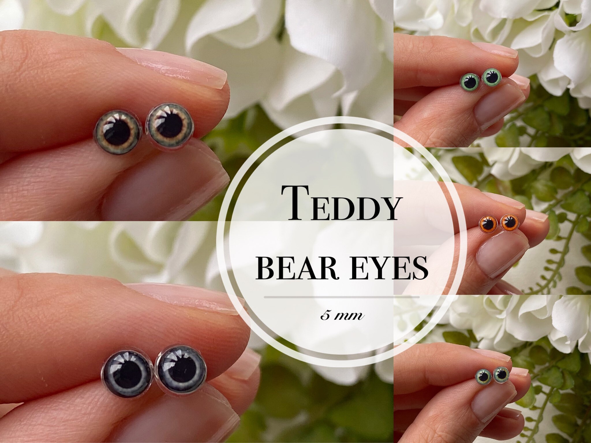 NEW Teddy bear eyes 5 mm / eyes with loop /eyes for dolls and | Etsy