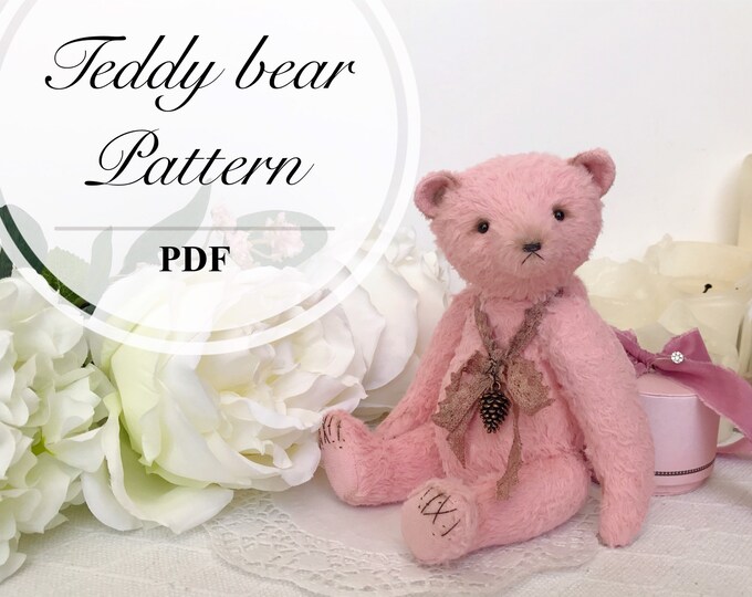 PDF Teddy Bear Pattern, Jointed Teddy Bear Pattern, Sewing Bear Pattern ...