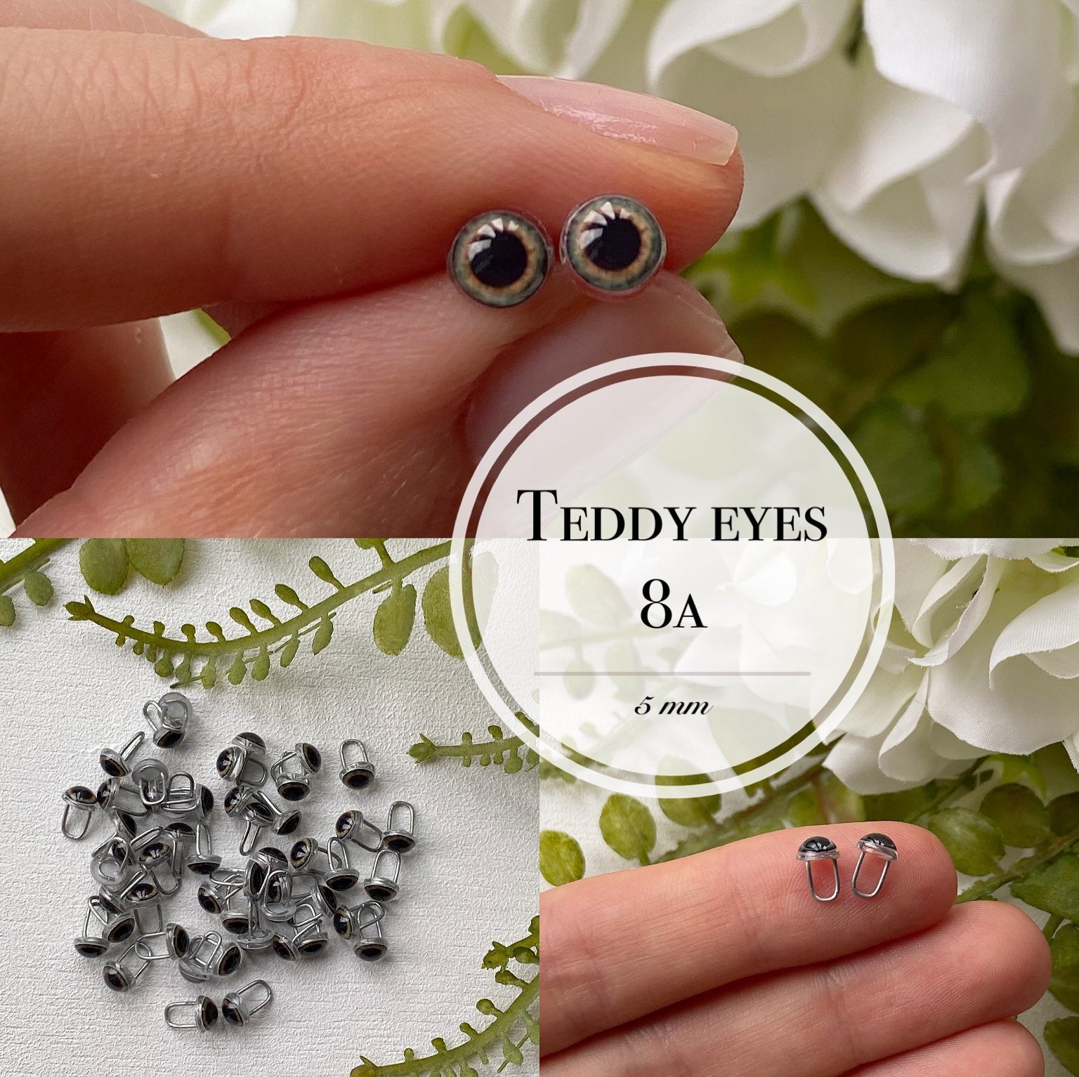NEW Teddy Bear Eyes 5 Mm / Eyes With Loop /eyes for Dolls and - Etsy UK