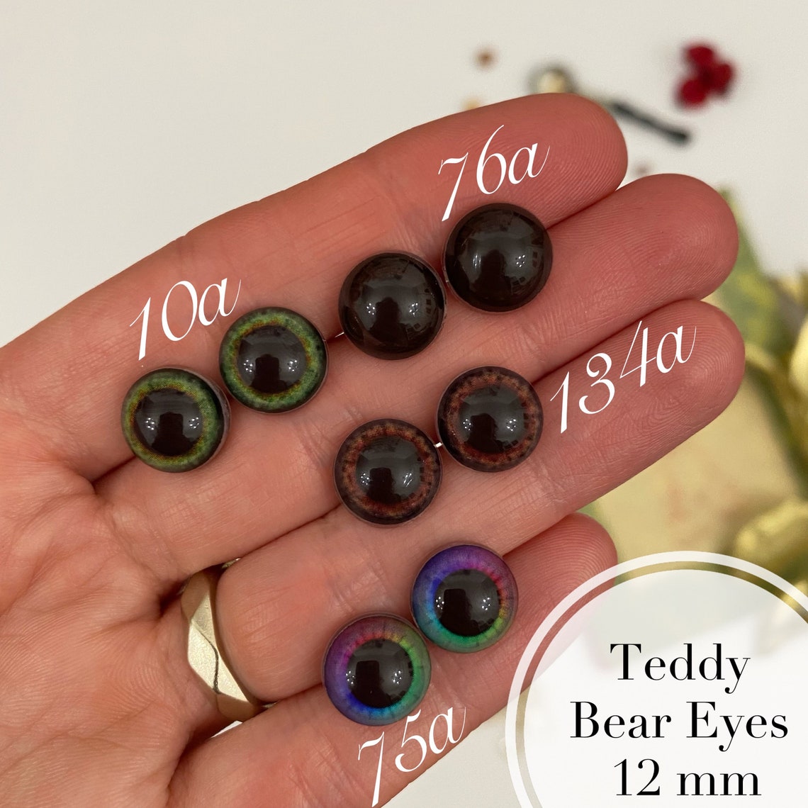 NEW Teddy Bear Eyes 10 12 14 Mm / Eyes With Loop /eyes for | Etsy