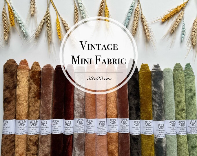 Vintage Velvet Fabric for Mini Teddy Bears, Miniature Fabric for Teddy ...