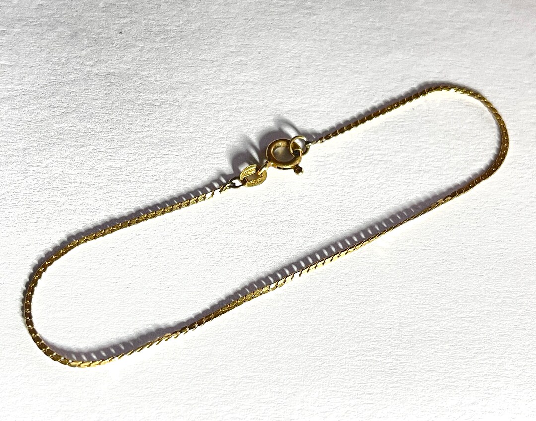 14K Gold Chain Bracelet, Thin, Dainty Italy Vintage - Etsy