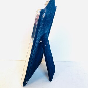 Sterling Silver Bow Ribbon Garland Photo Picture Frame Velvet Easel ...