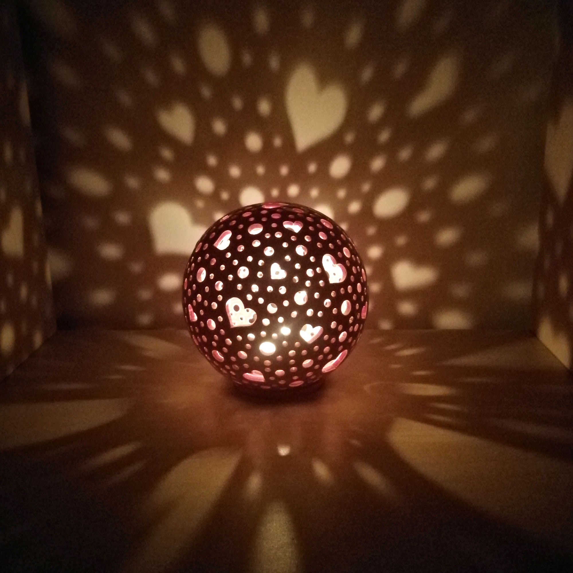 Red tea light holder romantic gift for her Ceramic candle | Etsy