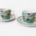 Vintage Set Two Coffee Cups 80s Memphis Milano Style Saucers Tea Sets ...