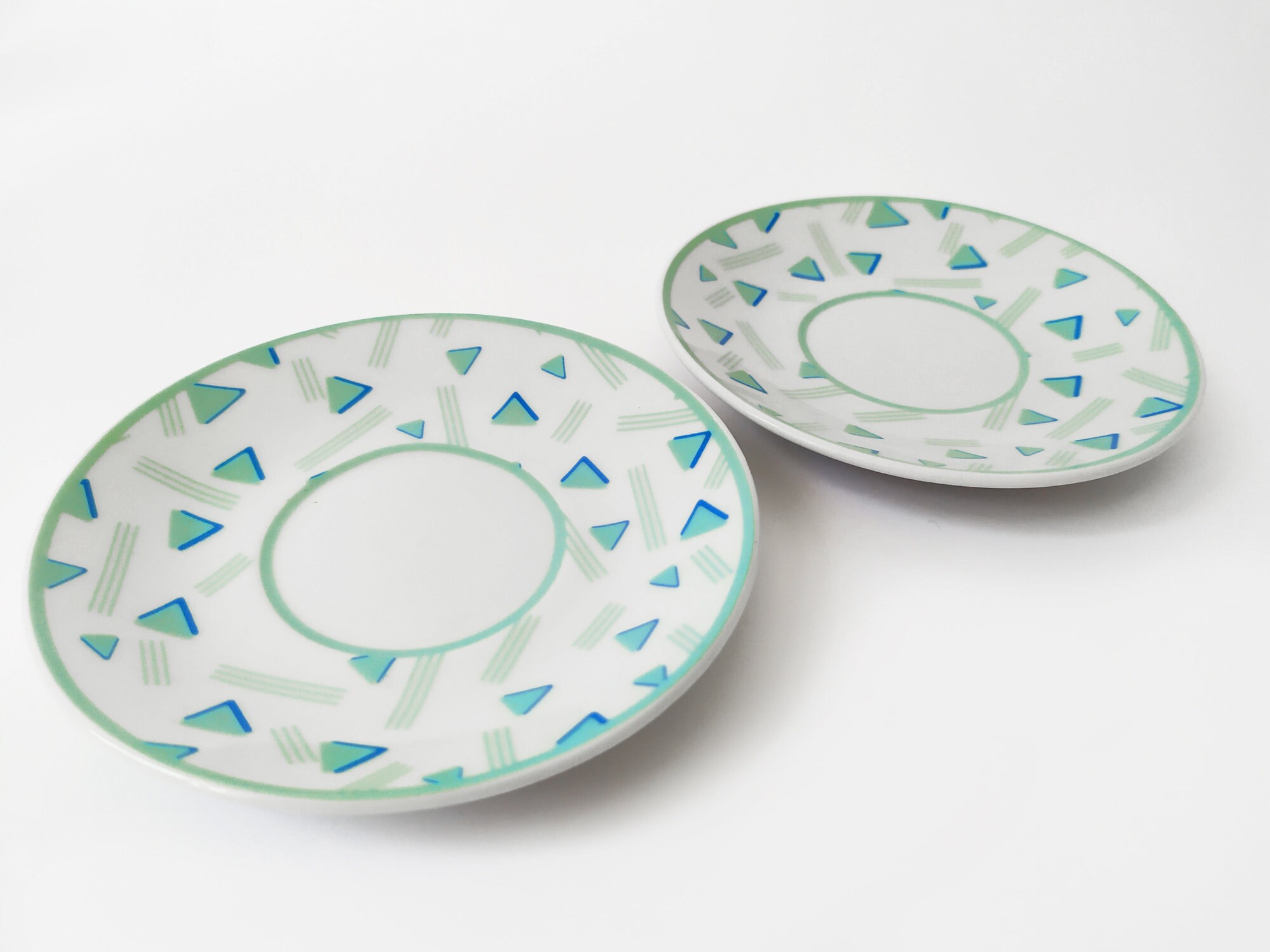 Vintage Set Two Coffee Cups 80s Memphis Milano Style Saucers Tea Sets ...