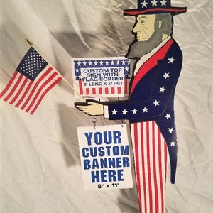Patriotic Uncle Sam Flag Holder / Custom Signs Vintage Yard | Etsy