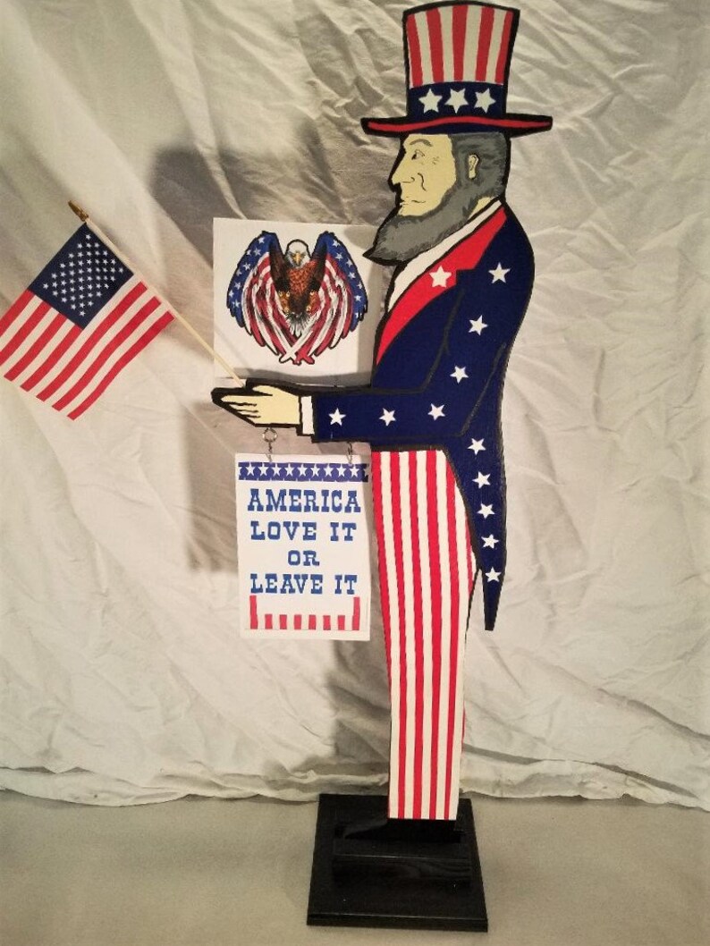 Patriotic Uncle Sam Flag Holder / Custom Signs Vintage Yard - Etsy