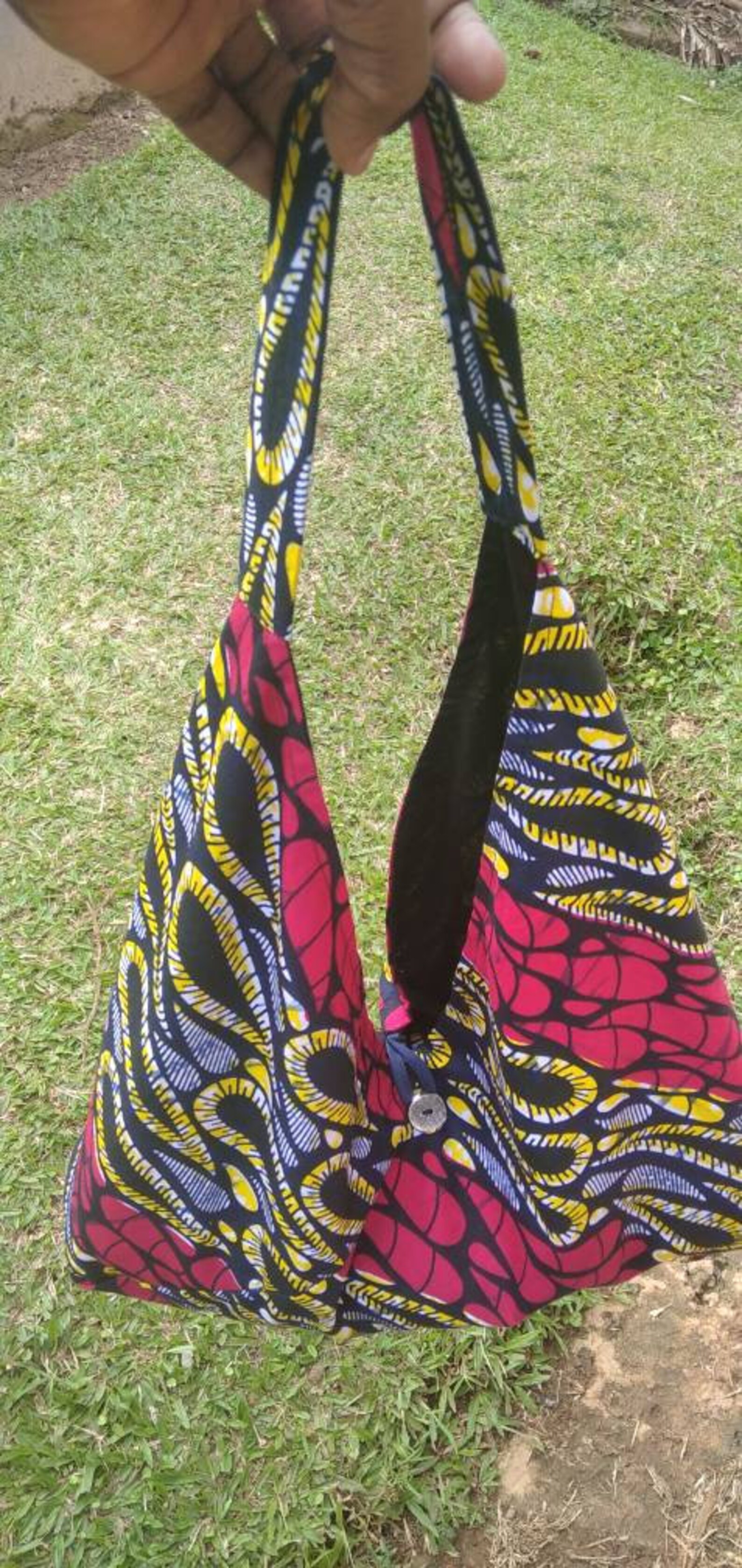 Origami Bag African Print Triangle Bag Slouch Bag Bento Bag Tote Bag ...