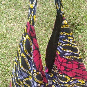 Origami Bag African Print Triangle Bag Slouch Bag Bento Bag Tote Bag ...