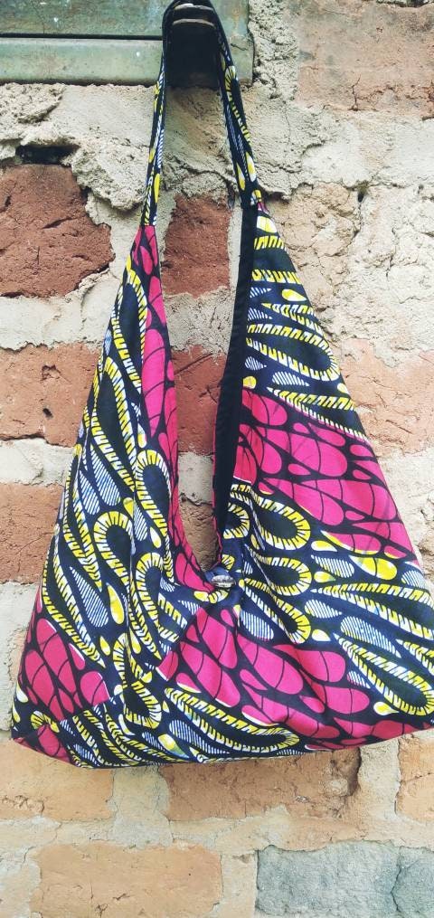Origami Bag African Print Triangle Bag Slouch Bag Bento Bag Tote Bag ...
