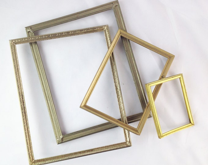 Vintage Engraved Gold Tone Metal Frames Lot. Photograph. Engraved ...
