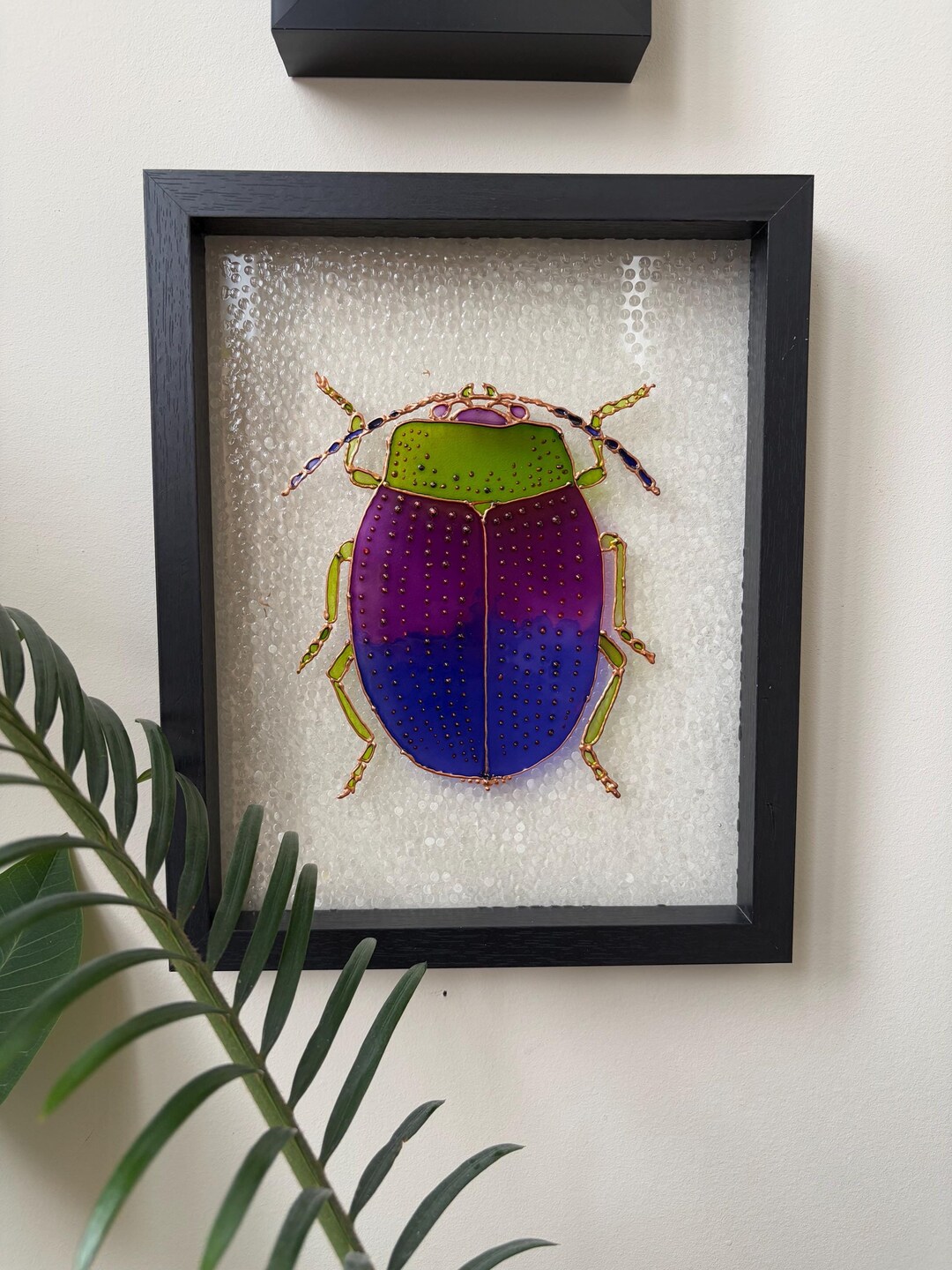 Stained Glass Suncatcher Bug Art Painting on Glass Art Botanical ...