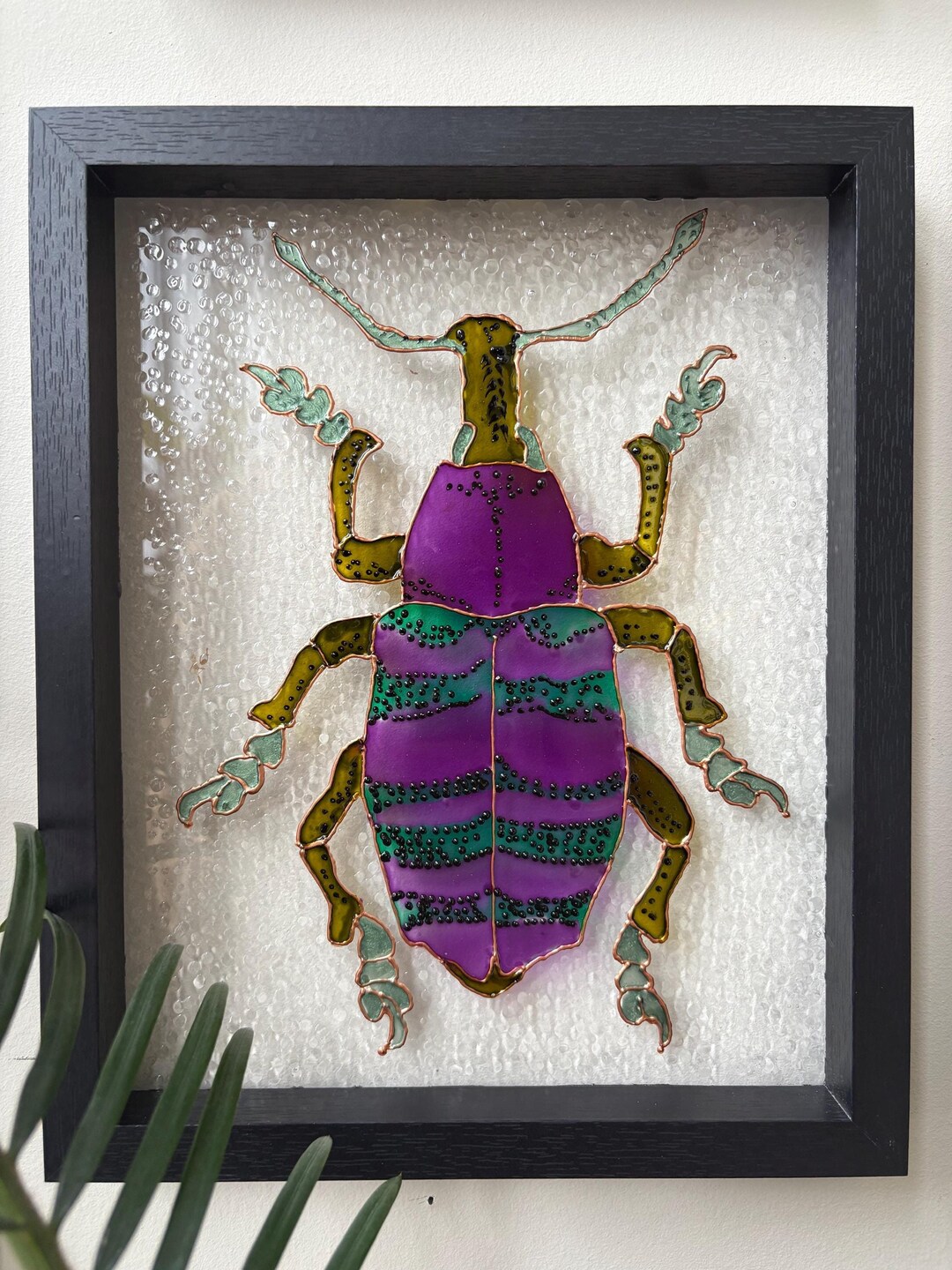 Stained Glass Suncatcher Bug Art Painting on Glass Art Botanical ...