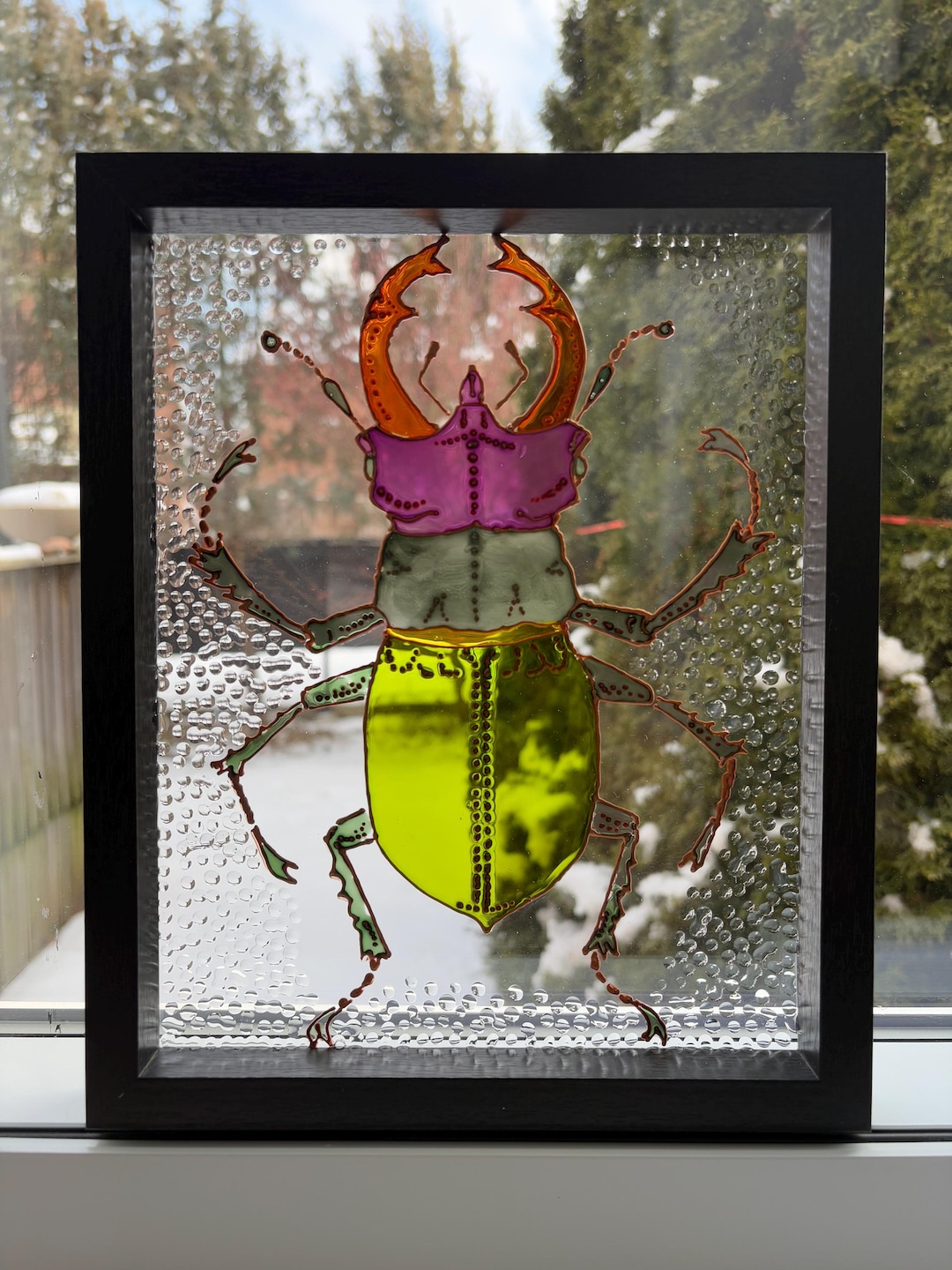 Stained Glass Bug Art, Stained Glass Sun Catcher, Glass Painting ...