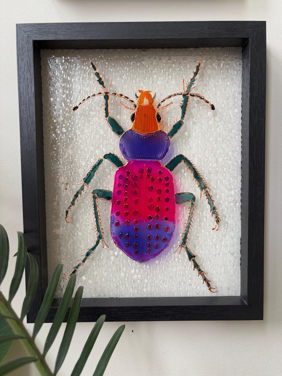 Stained Glass Bug Art, Stained Glass Sun Catcher, Glass Painting ...