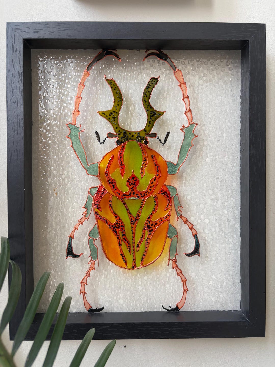 Stained Glass Bug Art, Stained Glass Sun Catcher, Glass Painting ...