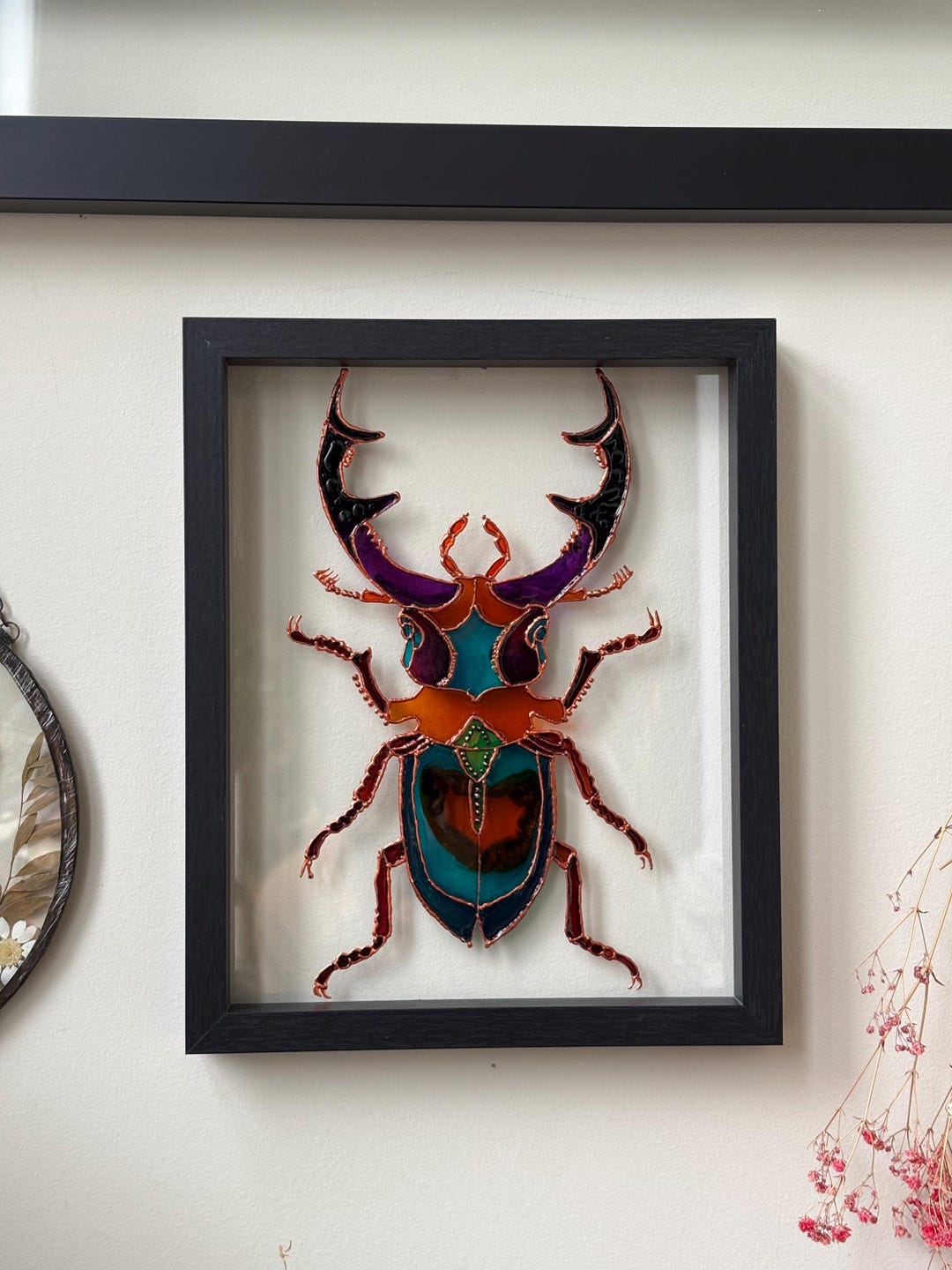 Stained Glass Beetle, Stained Glass Sun Catcher, Glass Painting ...