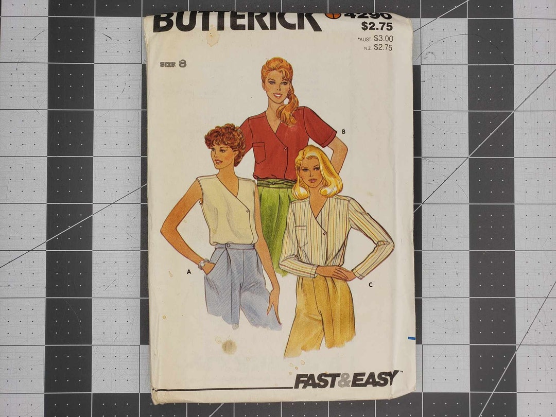 Retro 90's Butterick Misses' Blouse Sewing Pattern Number 4290 UNCUT ...