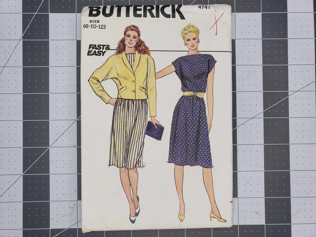 Retro 80's Butterick Misses' Jacket and Dress Sewing Pattern Number ...
