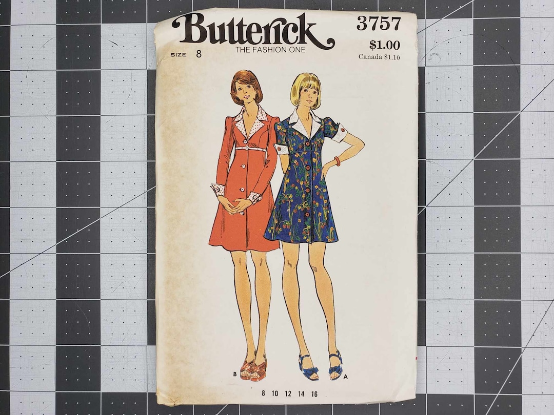 Retro 70's Butterick Misses' Dress Sewing Pattern Number 3757 UNCUT ...