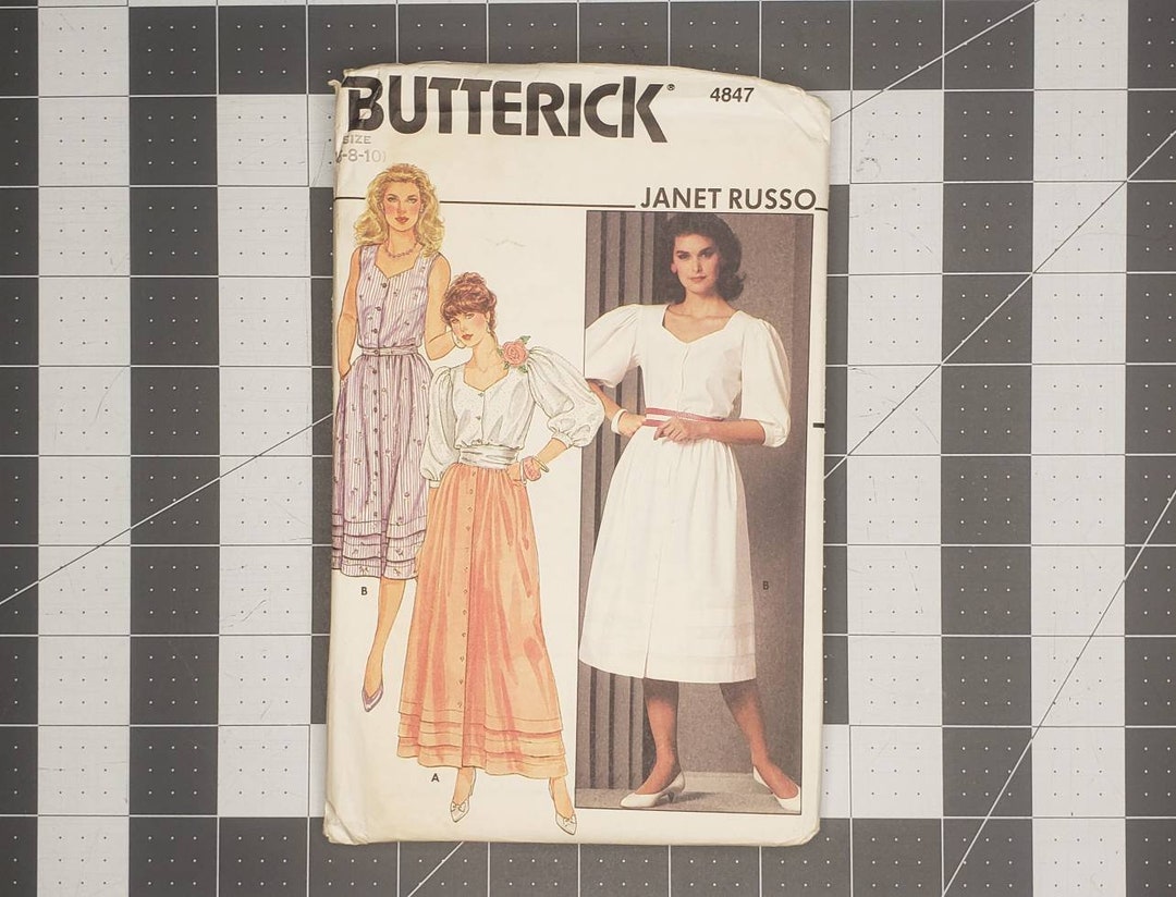 Retro Butterick Misses' Blouse and Skirt Sewing Pattern Number 4847 ...