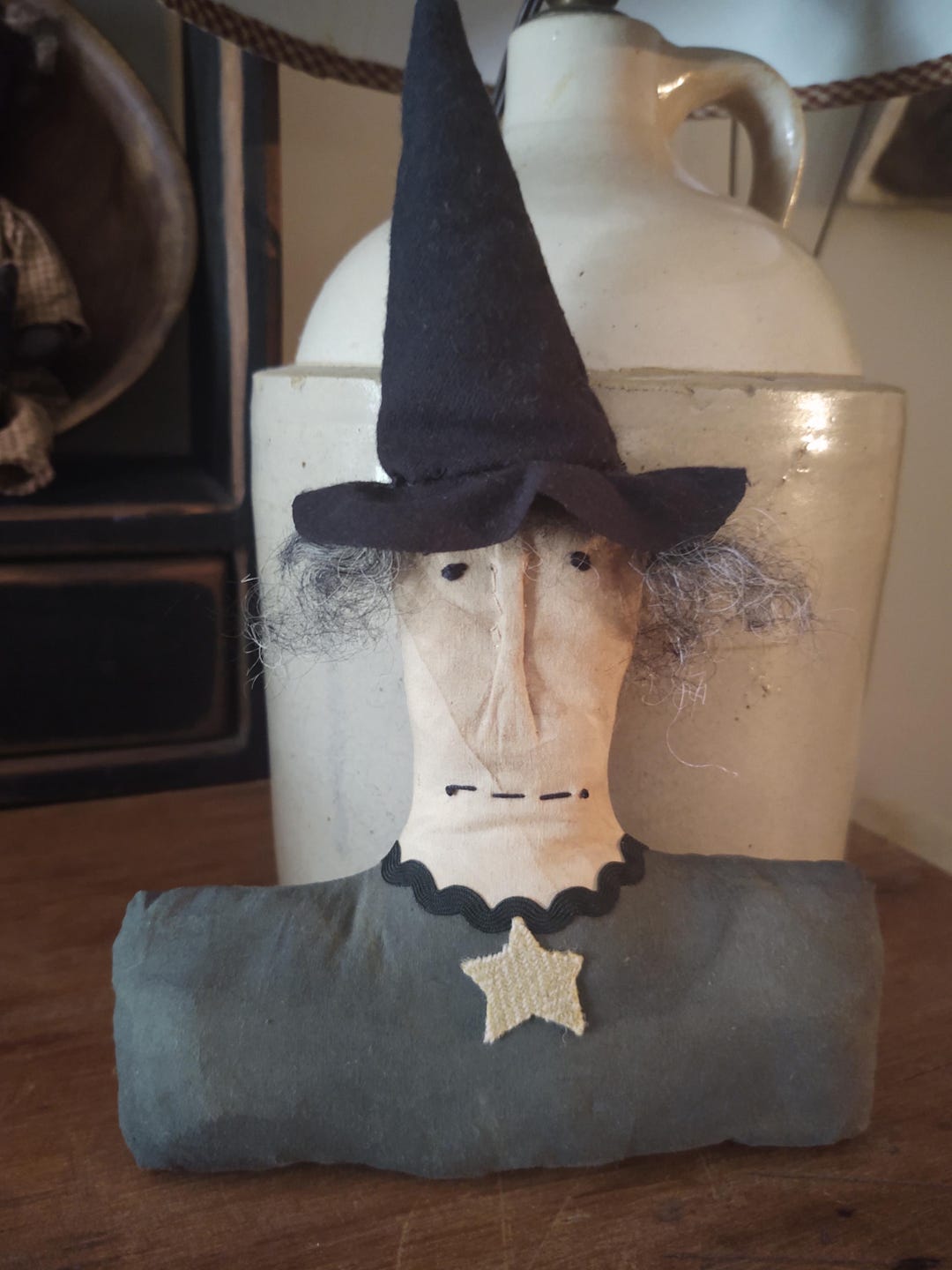Witch Zelda, a Primitive Folk Art Grungy Witch Cloth Stump Doll - Etsy