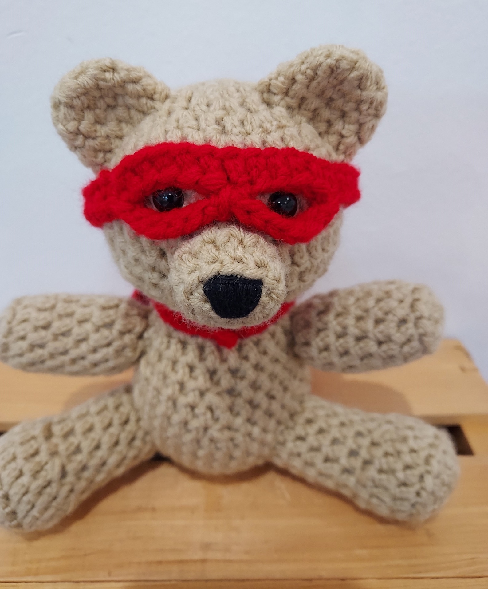 Superhero Teddy Bear Red Cape Mask Crochet Costume Toy - Etsy