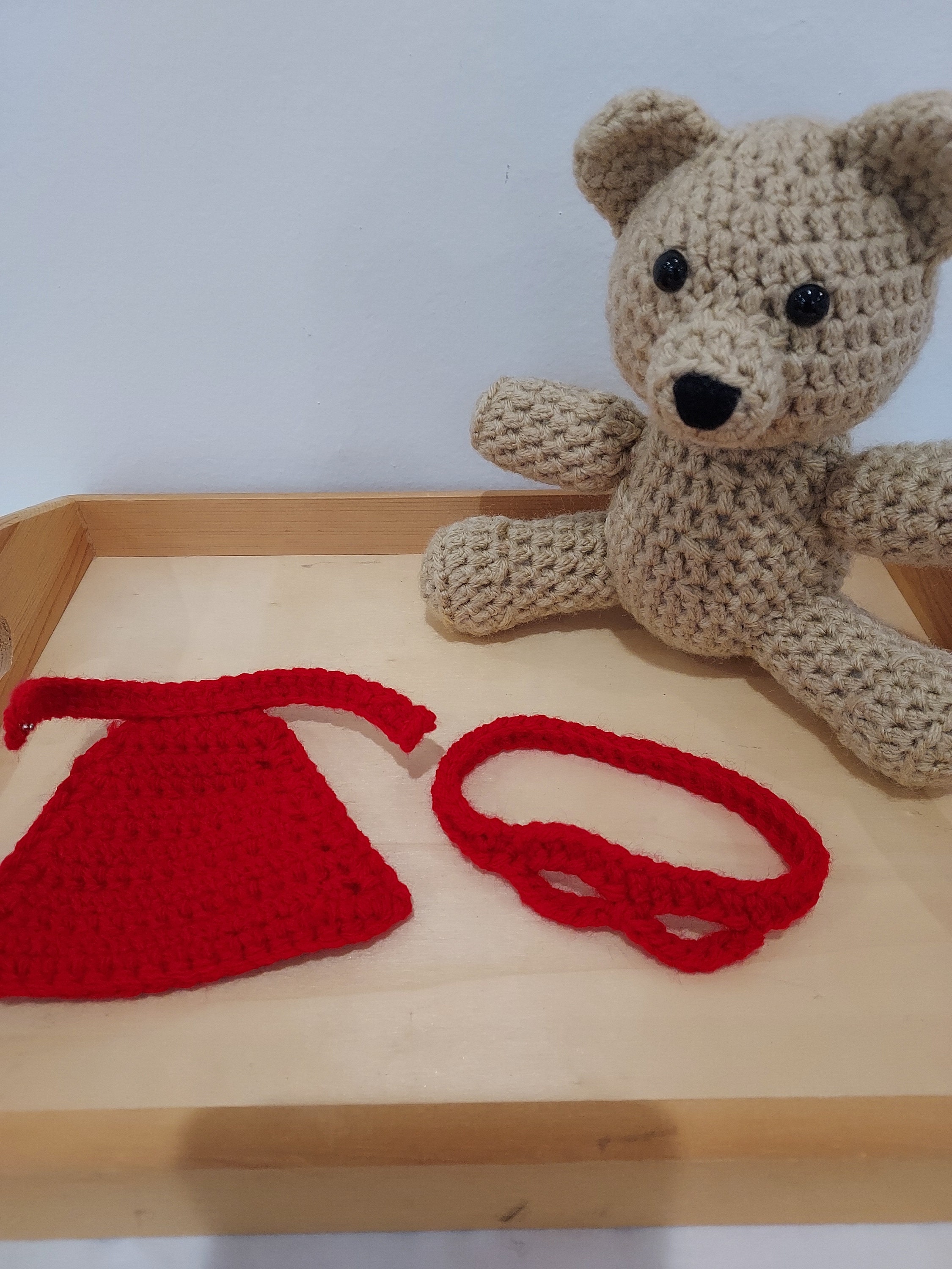 Superhero Teddy Bear Red Cape Mask Crochet Costume Toy - Etsy