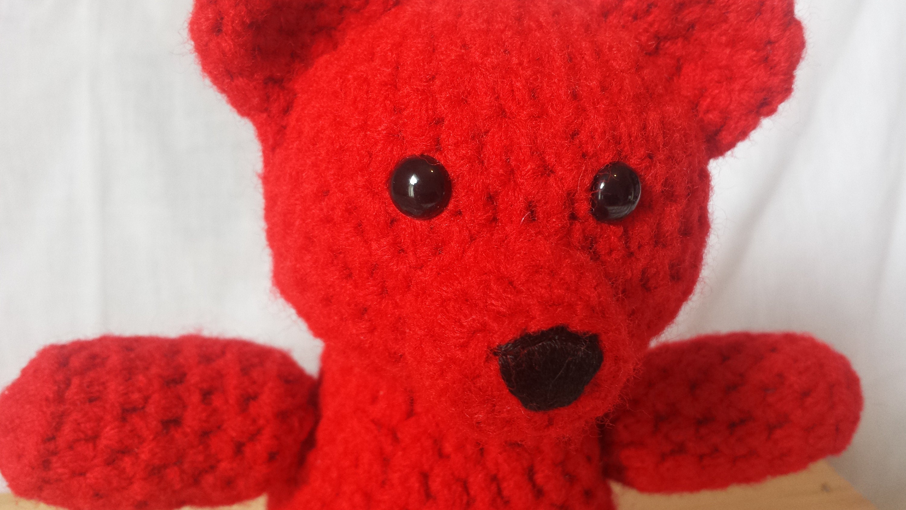 Scarlet Red Crocheted Teddy Bear - Etsy