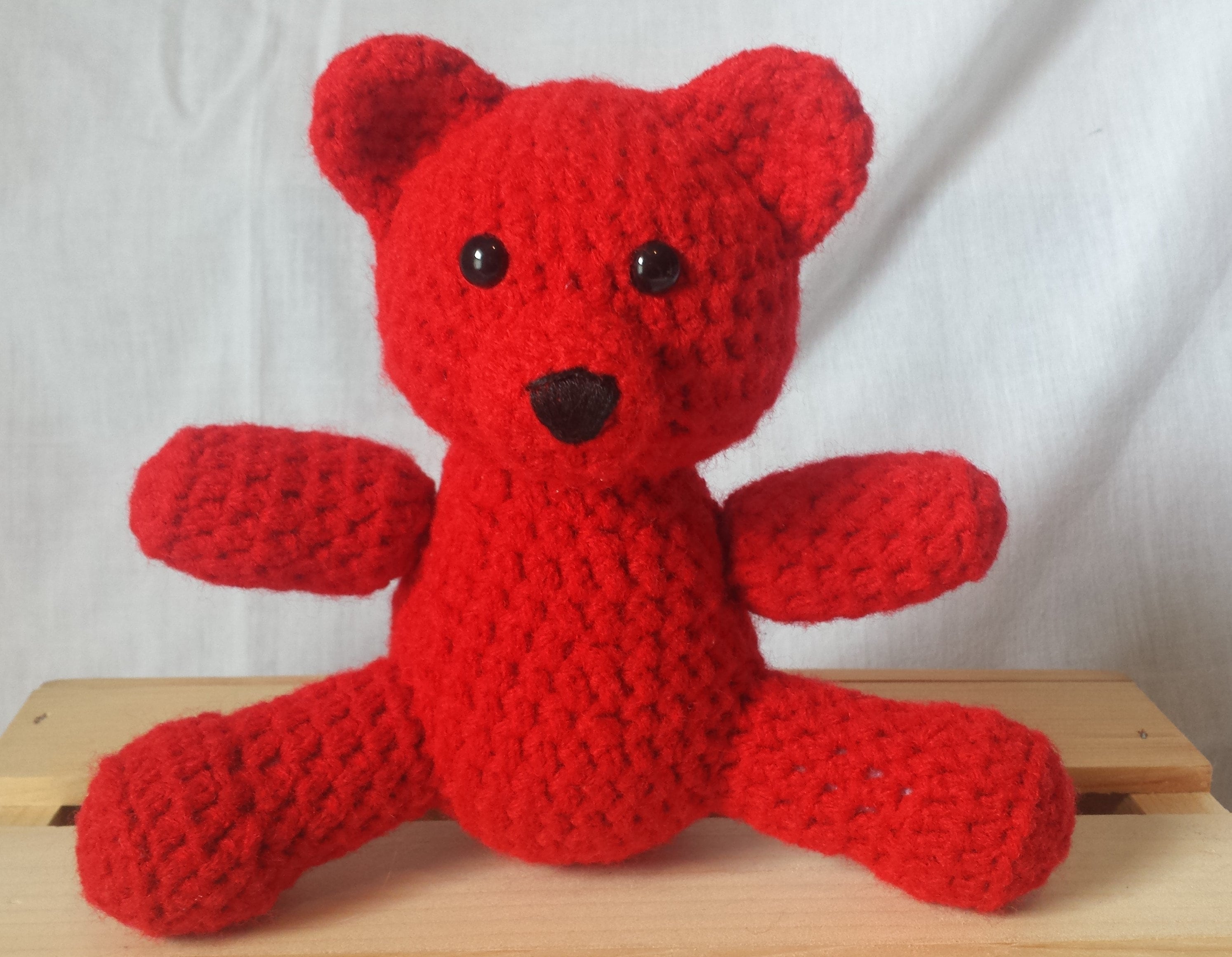 Scarlet Red Crocheted Teddy Bear - Etsy