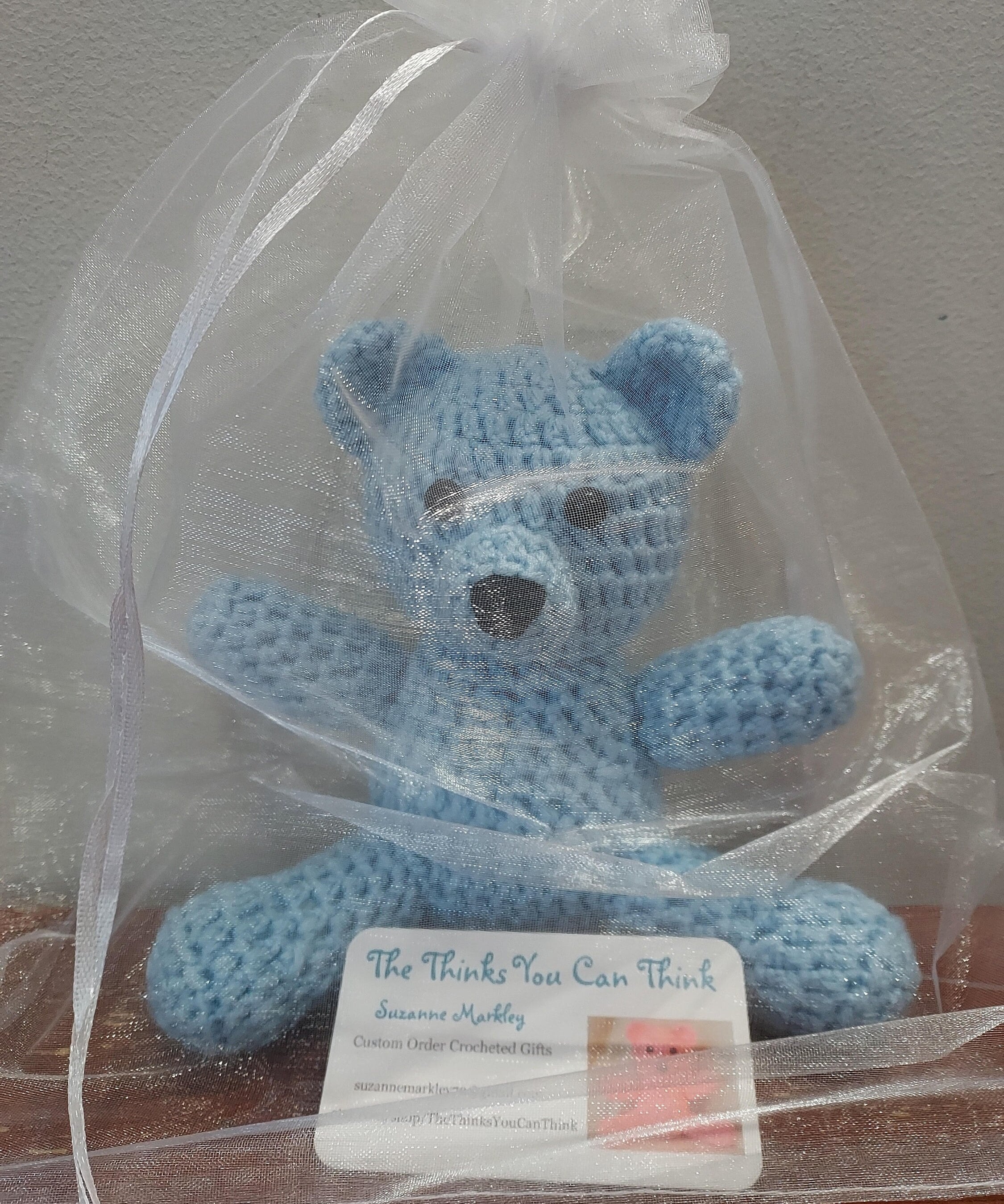 Baby Blue Crocheted Teddy Bear - Etsy