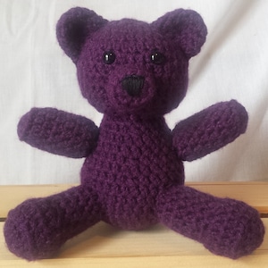 Plum Purple Crocheted Teddy Bear - Etsy